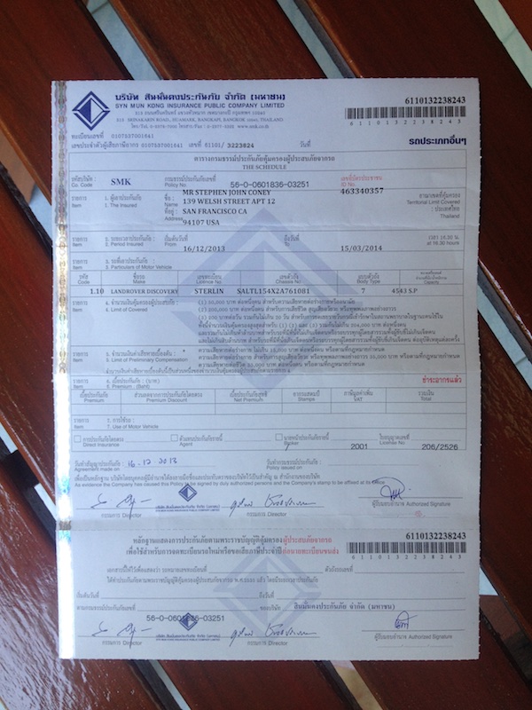 Thailand: Border Crossing and Documentation – Caroline and Stephen