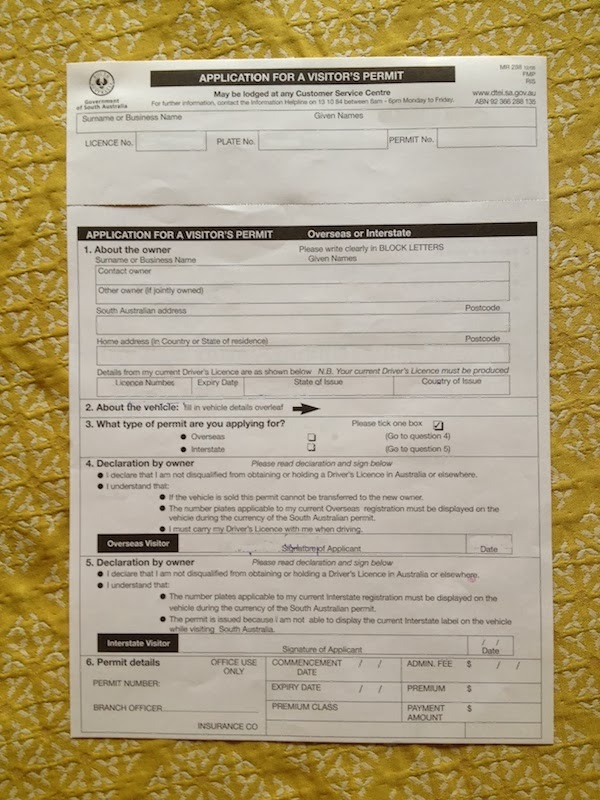 Australia: Border Crossing and Documentation – Caroline and Stephen